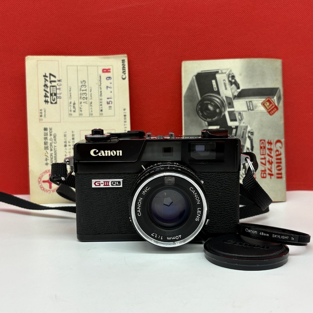 【傷や汚れあり】Canon キャノン Canonet キャノネット QL17 G-Ⅲ G3 フィルム カメラ 40mm f1.7 レンジ ...