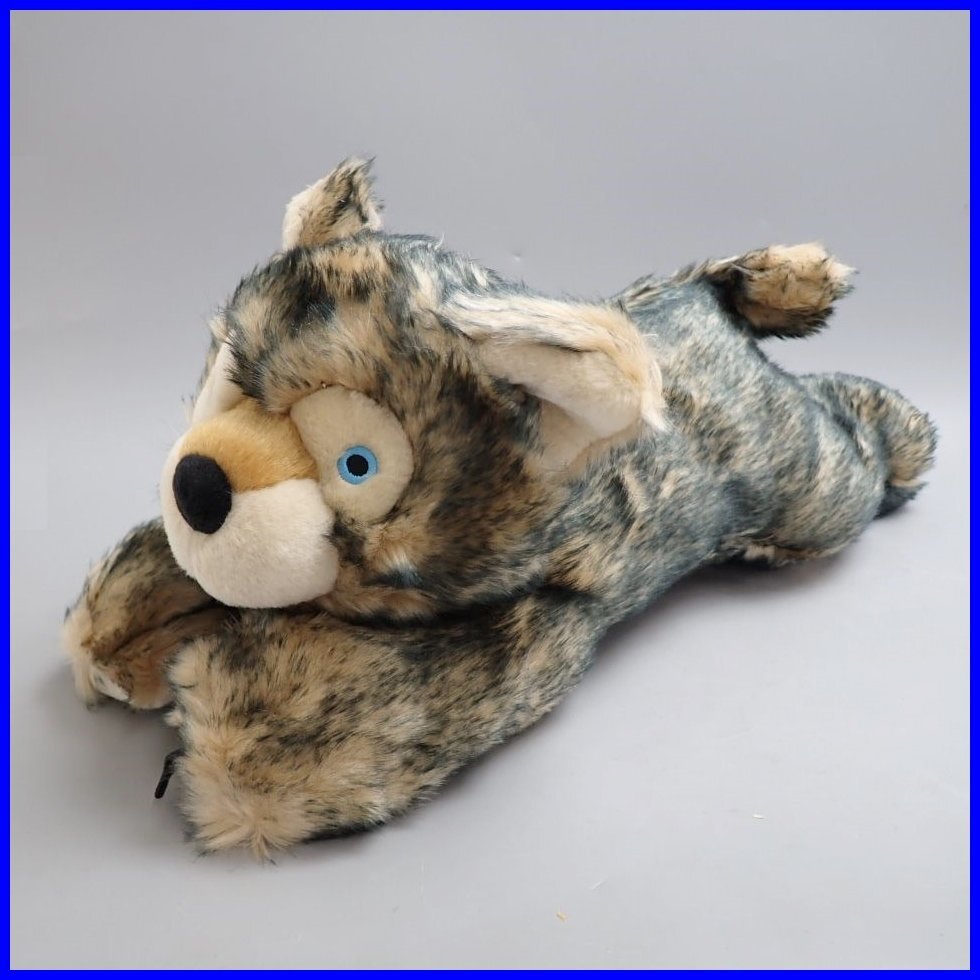 【未使用】★未使用 Fluff & Tuff/フラフ＆タフ Lobo Wolf Pup/ロボ・ウルフパップ 超大型ぬいぐるみ 全長約50cm ...