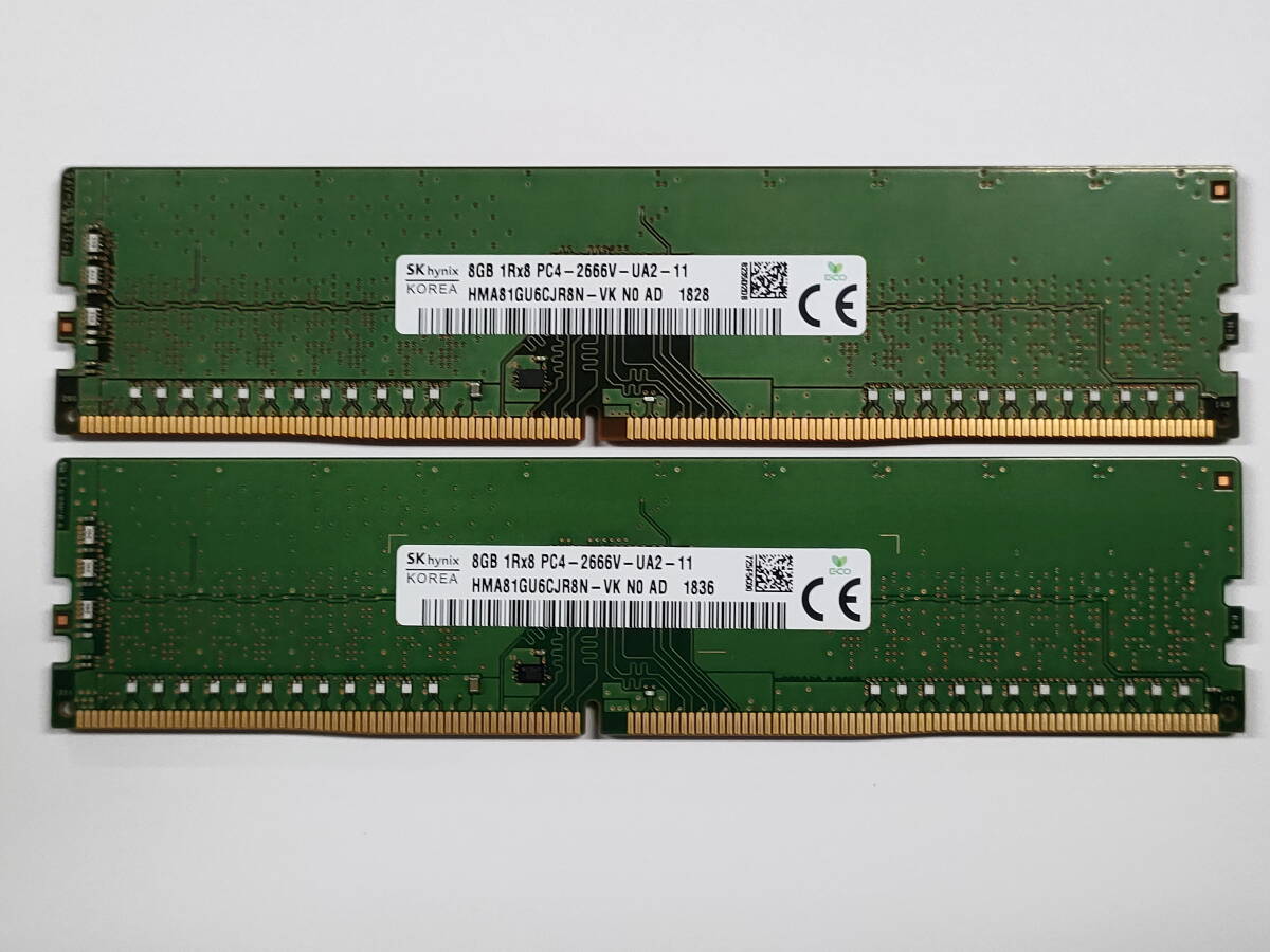【目立った傷や汚れなし】SK hynix/PC4-2666/DDR4-SDRAM/288Pin/8GB×2枚セット【中古品】の落札情報詳細 ...