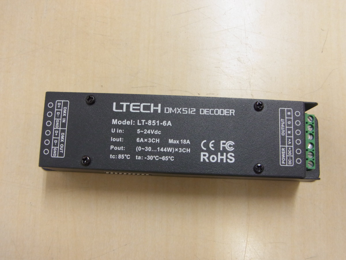 LTECH / DMX512 DECODER LT-851-6A 中古品 電源アダプター付き - Serial : H130130024 -の ...