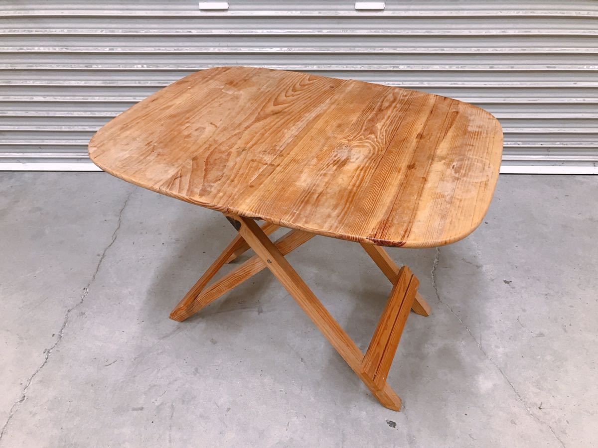 中古 ガーデンテーブル 折りたたみ 木製 丸 ガーデン テラス テーブル 屋外用 キャンプ用 折り畳み 楕円形 引取歓迎/茨城 0726み7 M 家の落札情報詳細 - Yahoo!オークション ...