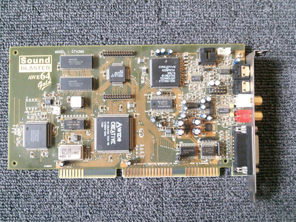 CREATIVE Sound Blaster AWE64 Gold ISAバス サウンドカード S/PDIF出力端子付き CT4390 説明書 ...