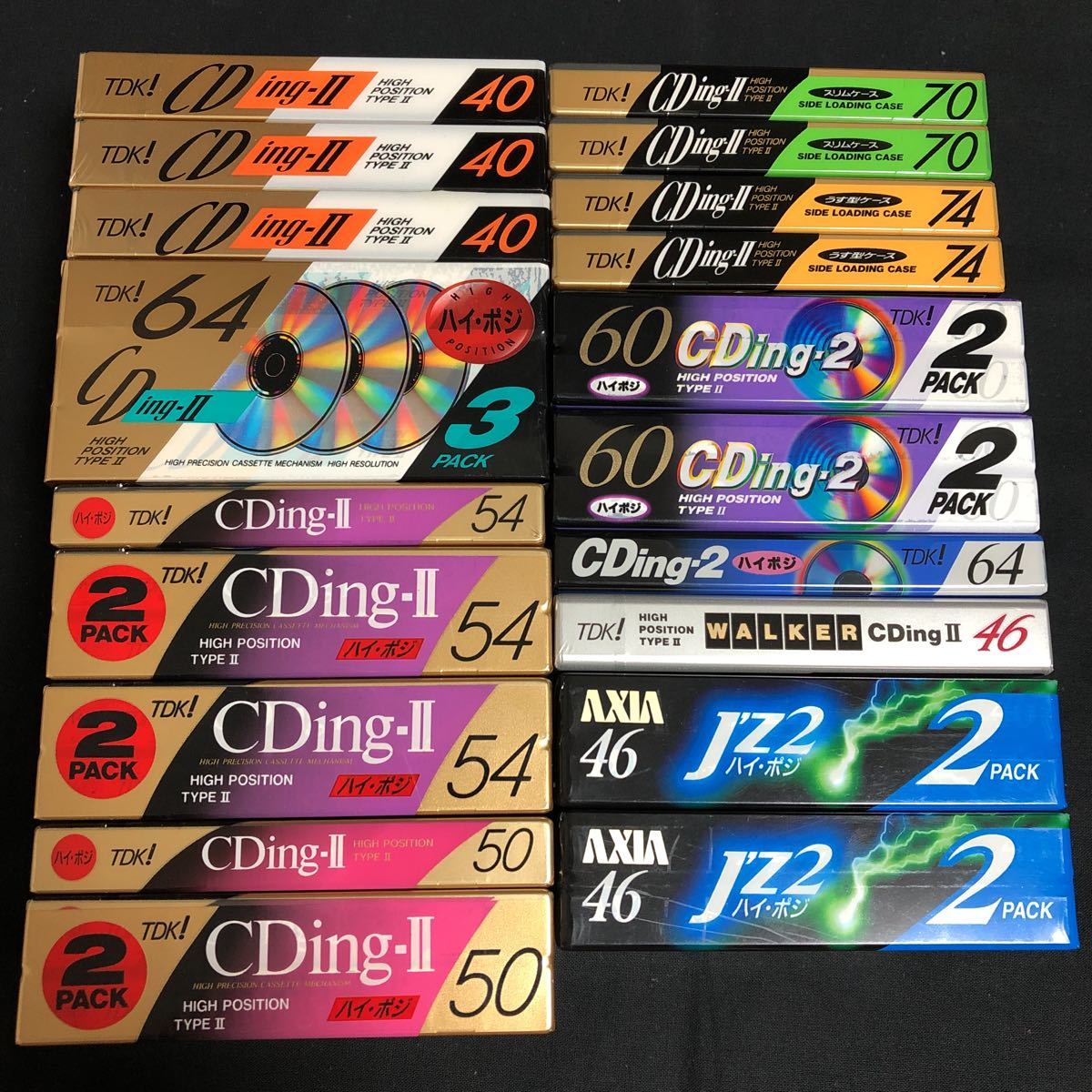【新品】新品未開封 TDK CDing-Ⅱ 40/50/54/60/64/70/74 WALKER CDing-Ⅱ 46 AXIA J'z2 46 カセットテープ まとめて28巻 ハイ ...