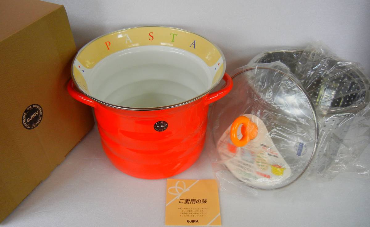 【新品】新品【EJIRY】エジリー カラージョイス パスタポット 径20cm(6.2L) レッド ☆日本製 ホーロー鍋 調理器具の落札情報詳細 - ヤフオク落札価格検索 オークフリー
