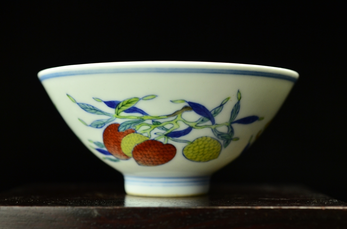 【蒐集家委託競売】「大清咸豊年製銘」豆彩三果紋碗 中国古玩骨董(同日落札同梱可)GF3142の落札情報詳細 - Yahoo!オークション落札価格検索 オークフリー