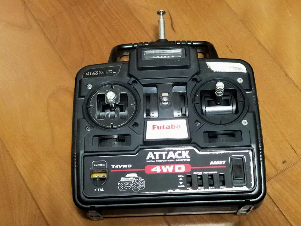 FUTABA ATTACK 4WD ラジコン送信機 コントローラ 4VWD-AM27 ジャンク扱いの落札情報詳細 - ヤフオク落札価格検索 ...