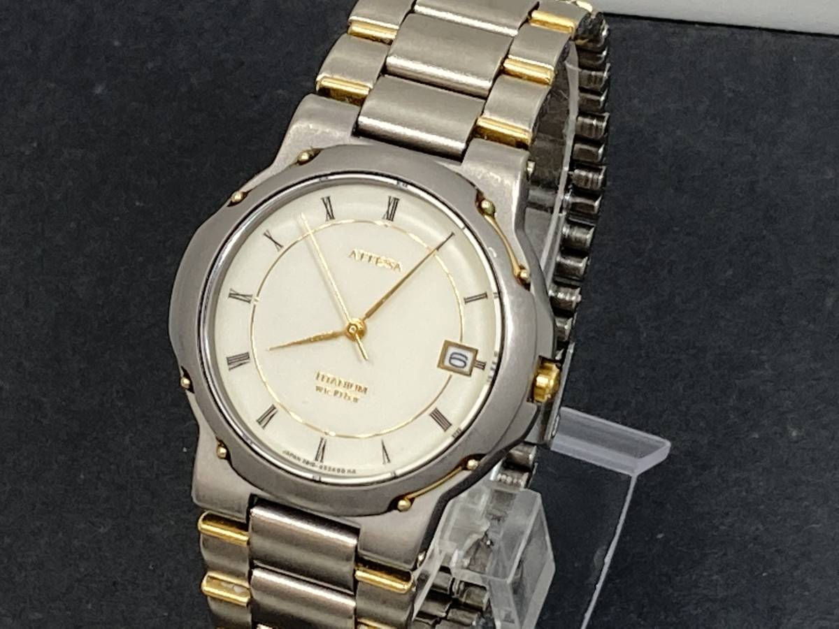 1円～稼働品 CITIZEN ATTESA TITANIUM/シチズン アテッサ チタニウム 3810-451694 メンズ腕時計 QZの落札 ...