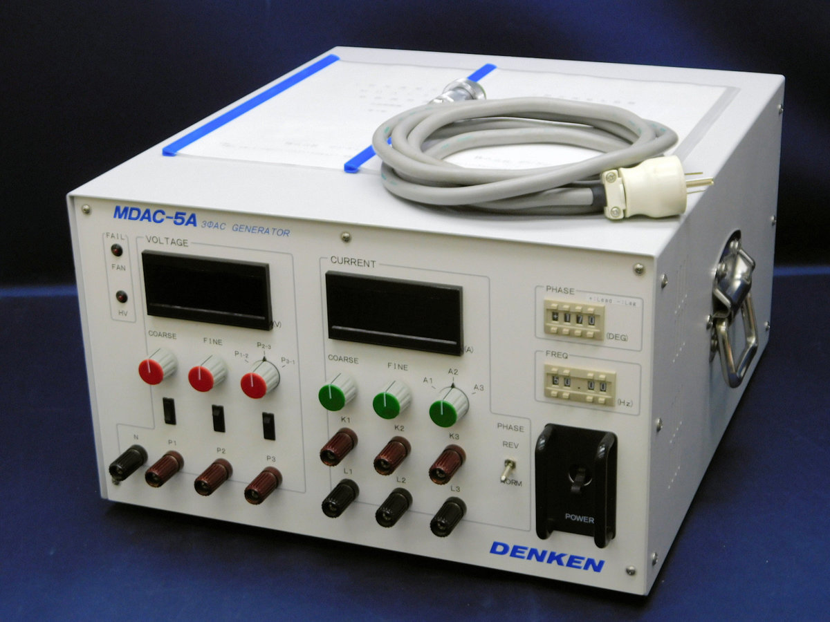 DENKEN デンケン MDAC-5A 三相交流発生装置 試験用電源 三相AC0～220V 200VA 中古の落札情報詳細 - Yahoo!オークション落札価格検索 オークフリー
