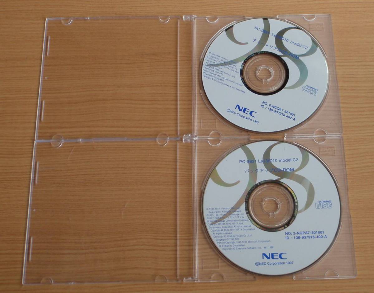 【傷や汚れあり】NEC PC-9821 Ls13/D10 model C2 バックアップCD-ROM / チュートリアルCD-ROM の落札 ...