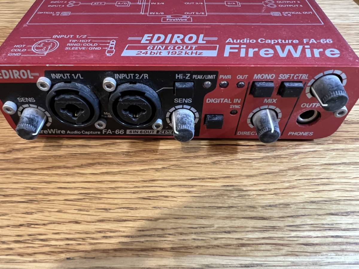 【傷や汚れあり】ROLAND EDIROL FA-66 オーディオインターフェース FireWire800とFireWire400 ケーブル ...