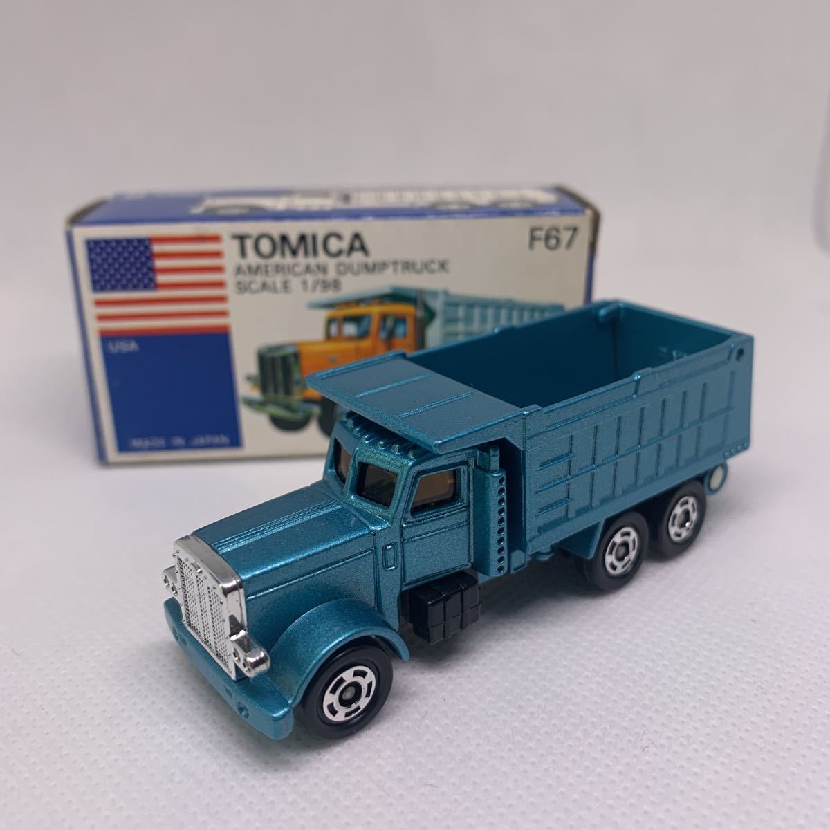 【未使用に近い】トミカ NO.F67 アメリカン ダンプトラック TOMICA 日本製 青箱 当時物 昭和レトロ の落札情報詳細 - ヤフオク落札価格検索 オークフリー