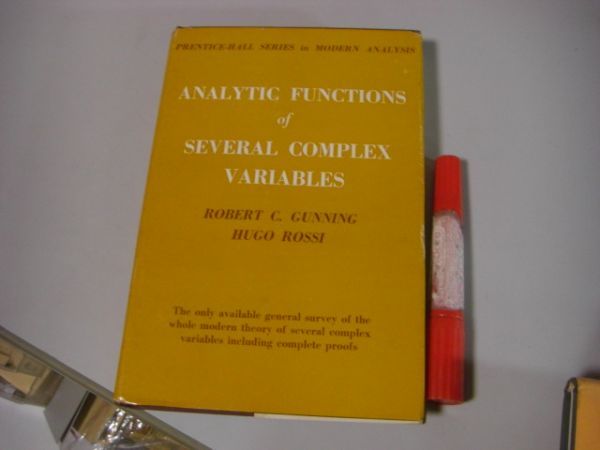 【やや傷や汚れあり】数学洋書 ANALYTIC FUNCTIONS OF SEVERAL COMPLEX VARIABLES、ROBERT GUNNING E3の落札情報詳細 - ヤフオク落札 ...