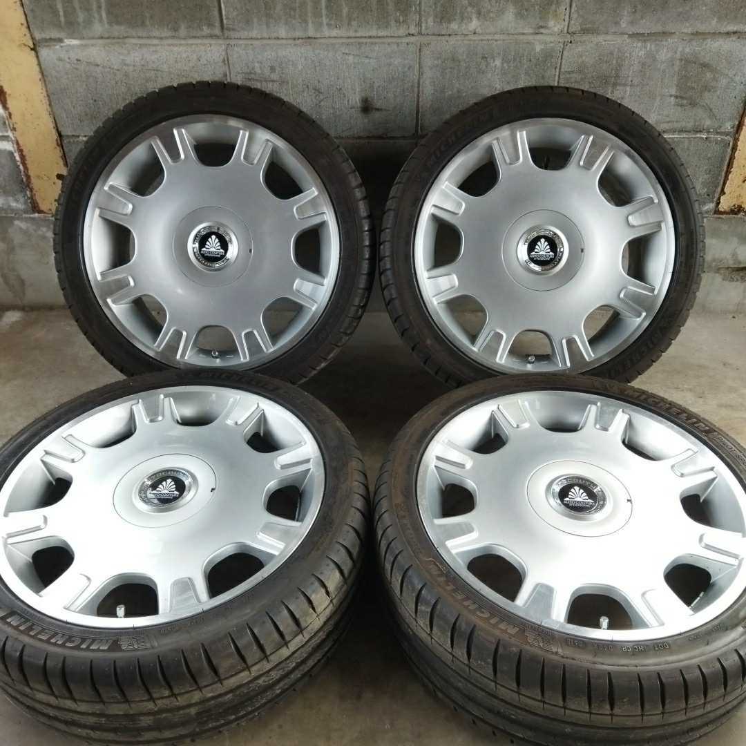 【傷や汚れあり】オートクチュール クレセント ミシュラン 225/40R18 7J×18 114.3/112 5穴 +45 タイヤホイール4本 ...