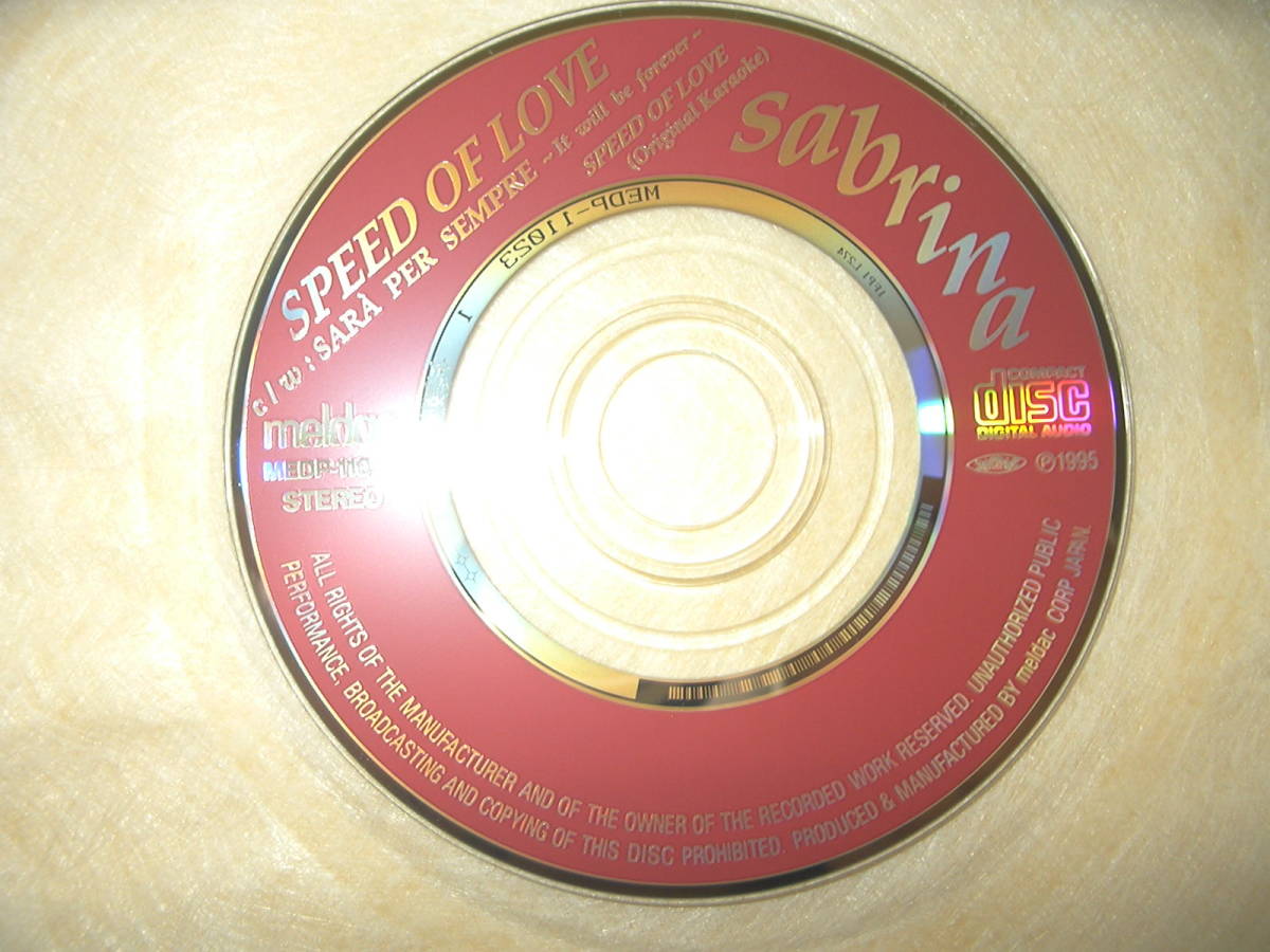 【目立った傷や汚れなし】【8cmCD】サブリナ ※ジャンク「SPEED OF LOVE/SARA PER SEMPRE/SPEED OF LOVE（オリジナル・カラオケ）」の落札情報詳細 ...
