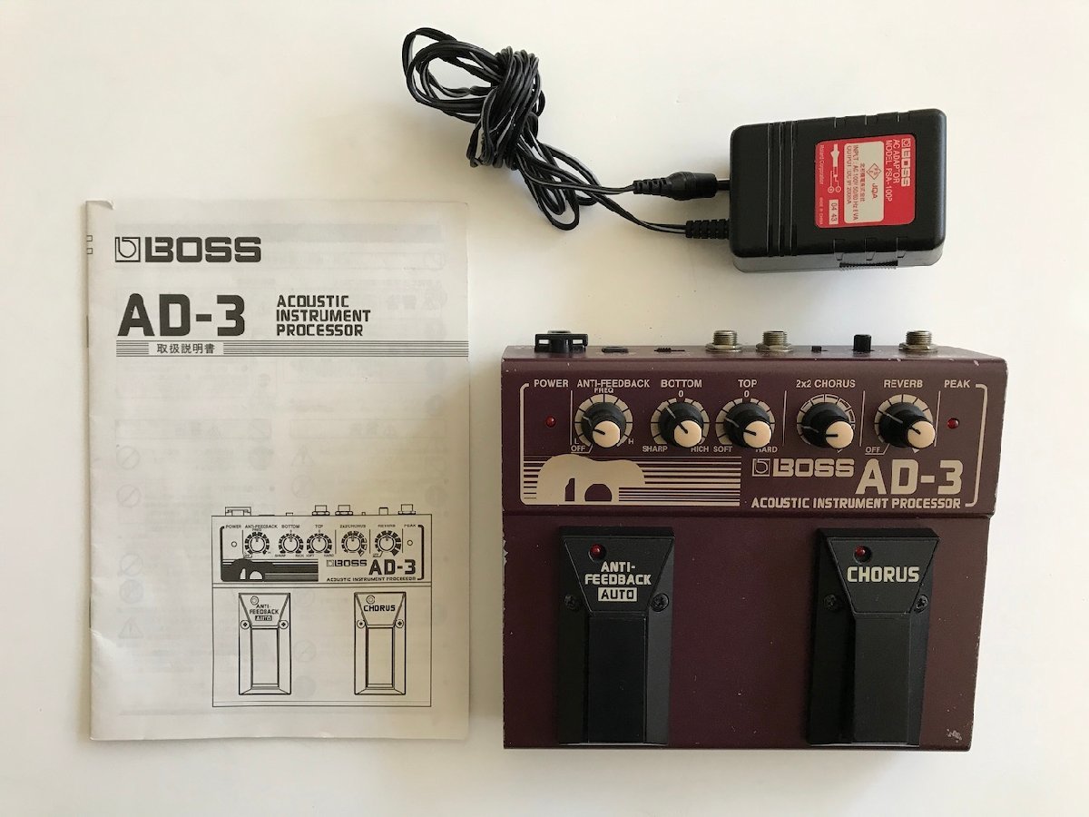 【傷や汚れあり】BOSS AD-3 動作OK 取説付 Acoustic Instrument Processor エレクトリック ...