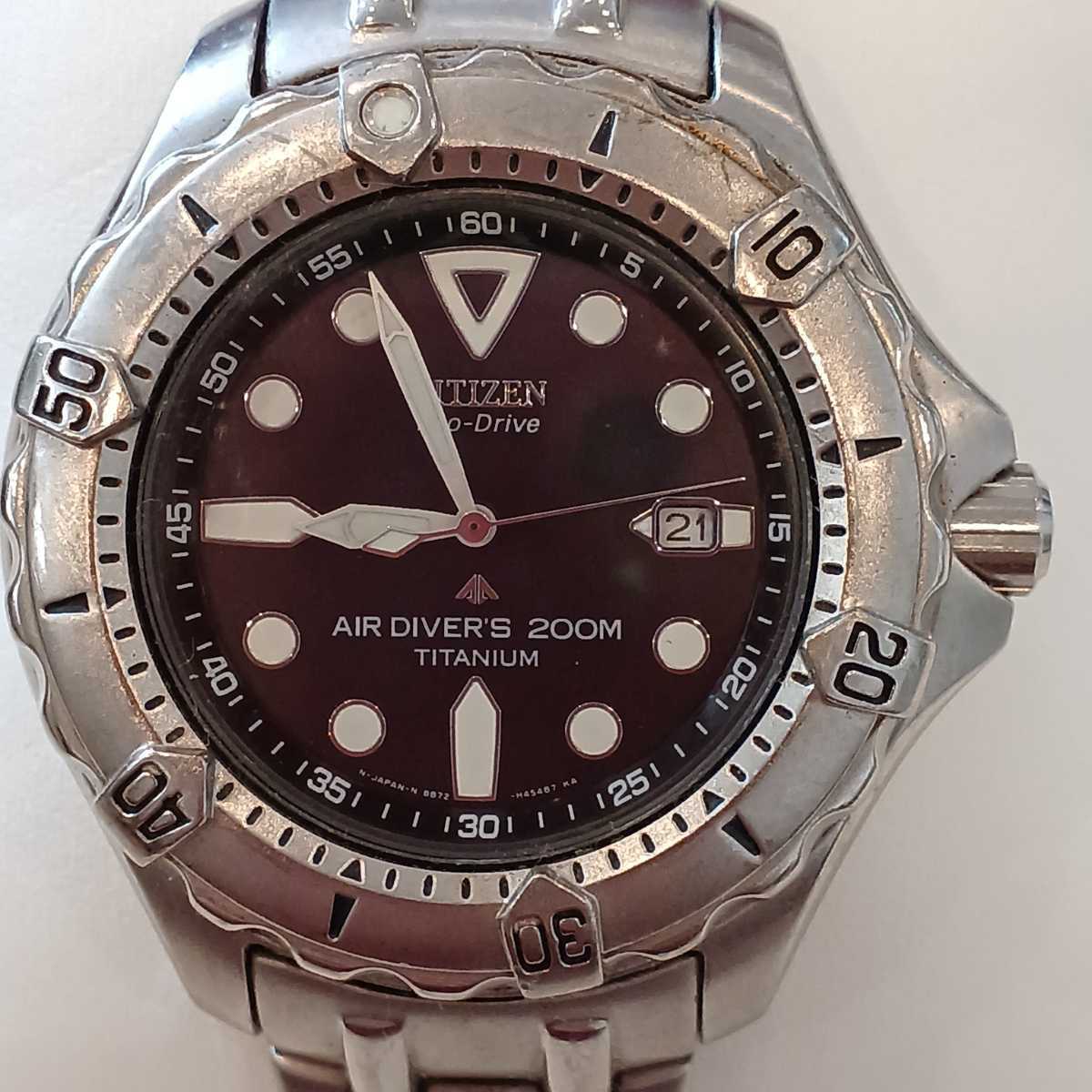 【やや傷や汚れあり】⑤r★CITIZEN シチズン PROMASTER プロマスター AIR DIVER'S Eco-Drive エコドライブ B872-H26035 TA ソーラー デイト ...