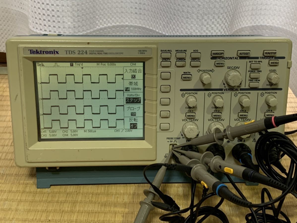 【やや傷や汚れあり】即決！動作品！Tektronix テクトロニクス デジタルオシロスコープ TDS224 100MHz 4CH 1GS/sの ...
