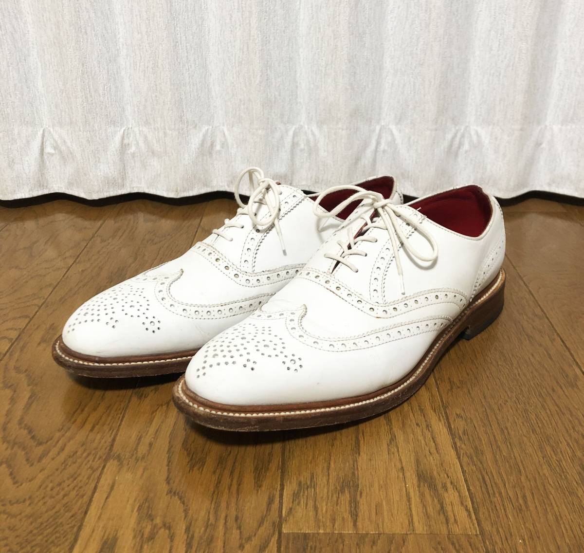 【傷や汚れあり】[Alfred Sargent×WACKO MARIA] 別注 ウイングチップ レザードレスシューズ 8.5E アルフレッド ...