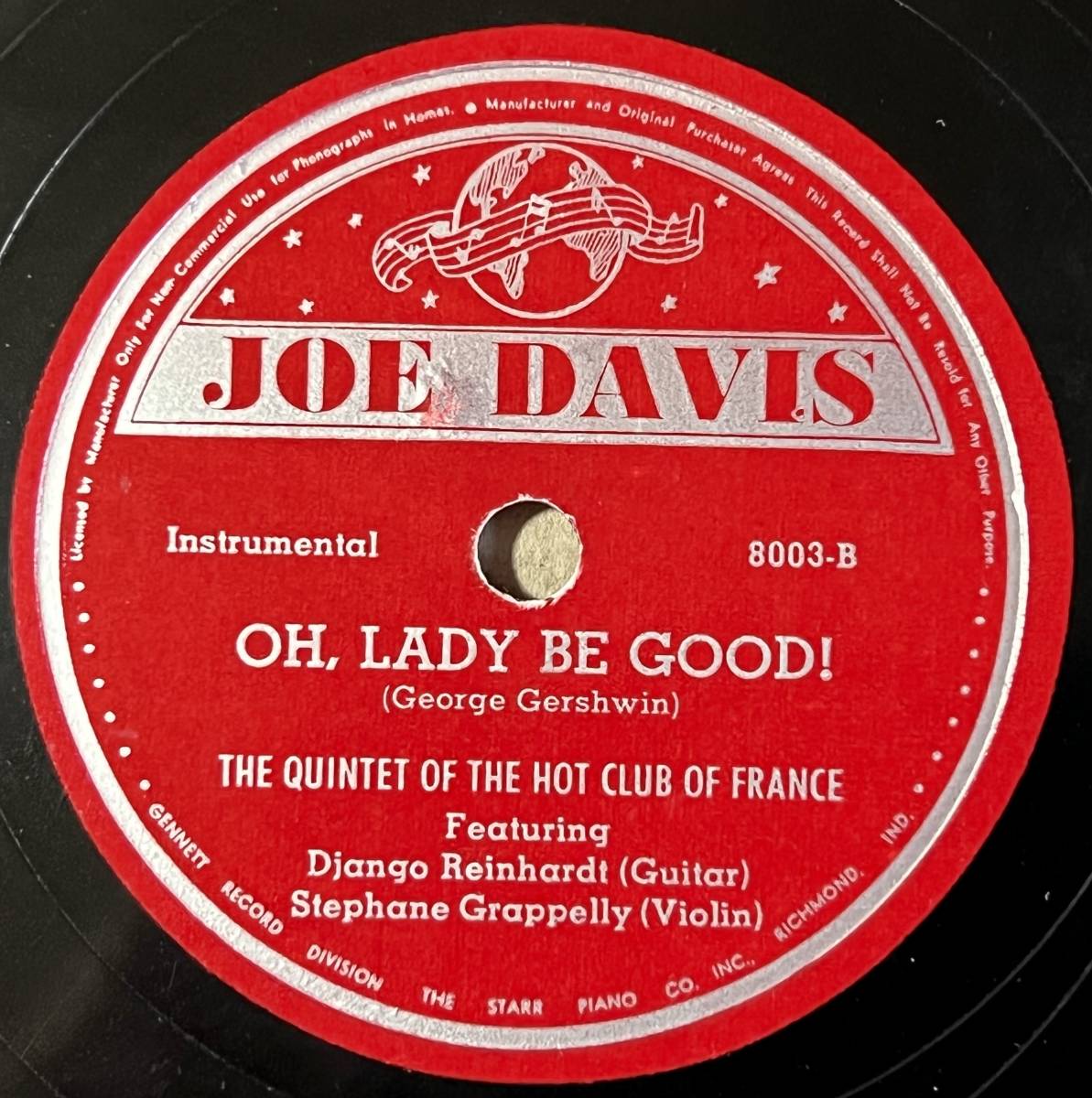 【傷や汚れあり】試聴；HOT CLUB OF FRANCE w DJANGO REINHARDT JOE DAVIS Tiger Rag ...