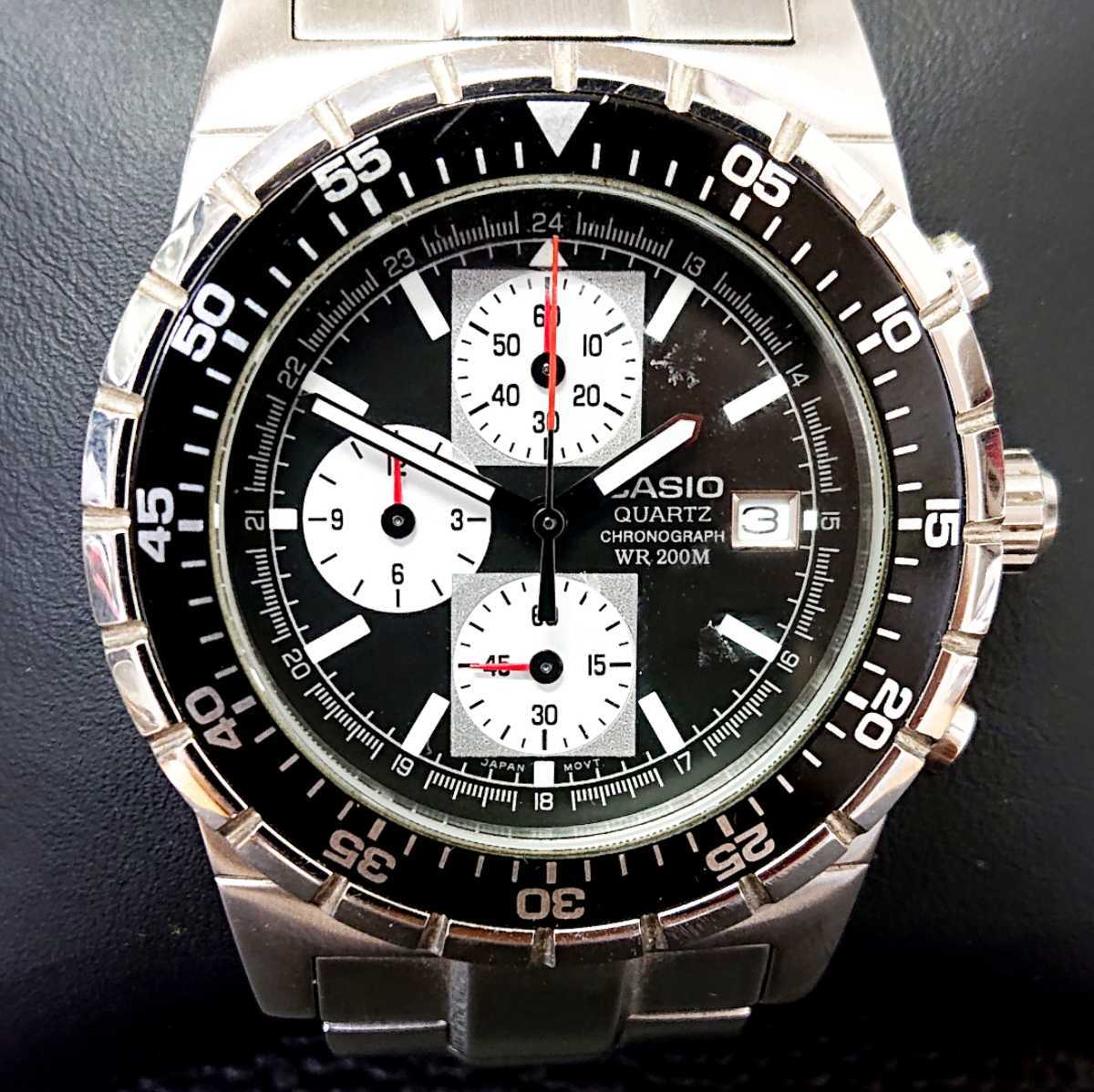 【目立った傷や汚れなし】1円～★【カシオ クォーツ クロノグラフ 2328 ARG-500】 CASIO ARGENT CHRONOGRAPH ...