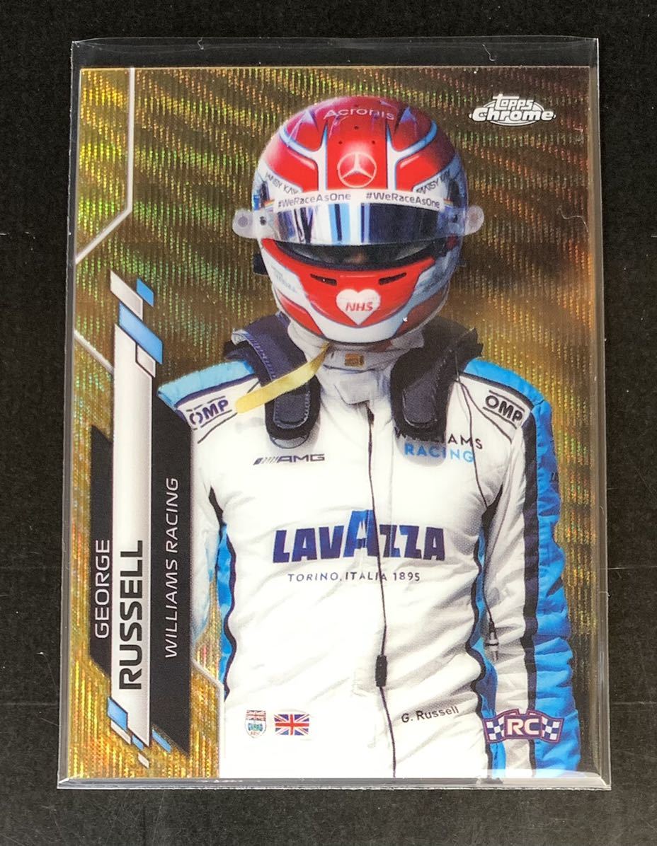 【未使用に近い】2020 Topps Chrome Formula 1 F1 George Russell Williams Racing RC 50枚限定 Gold Wave ...