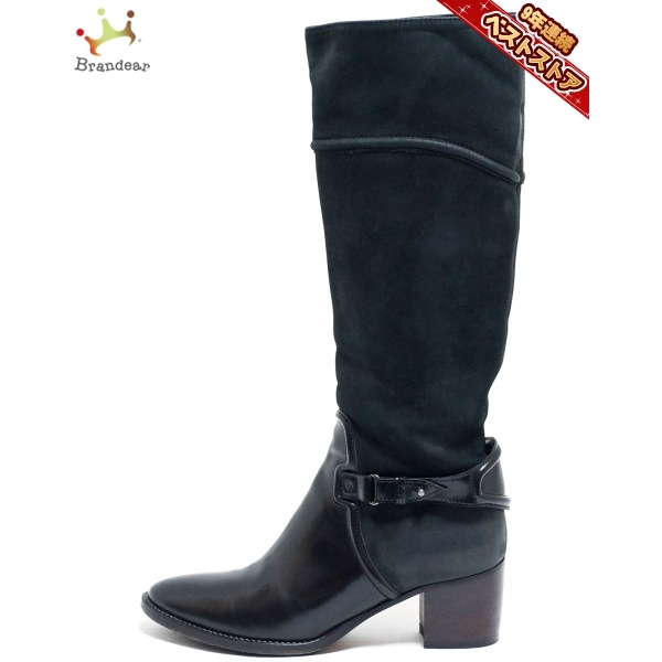 【やや傷や汚れあり】ブッテロ BUTTERO ロングブーツ 36 1/2 - ヌバック×レザー 黒 レディース アウトソール張替済 靴の落札 ...