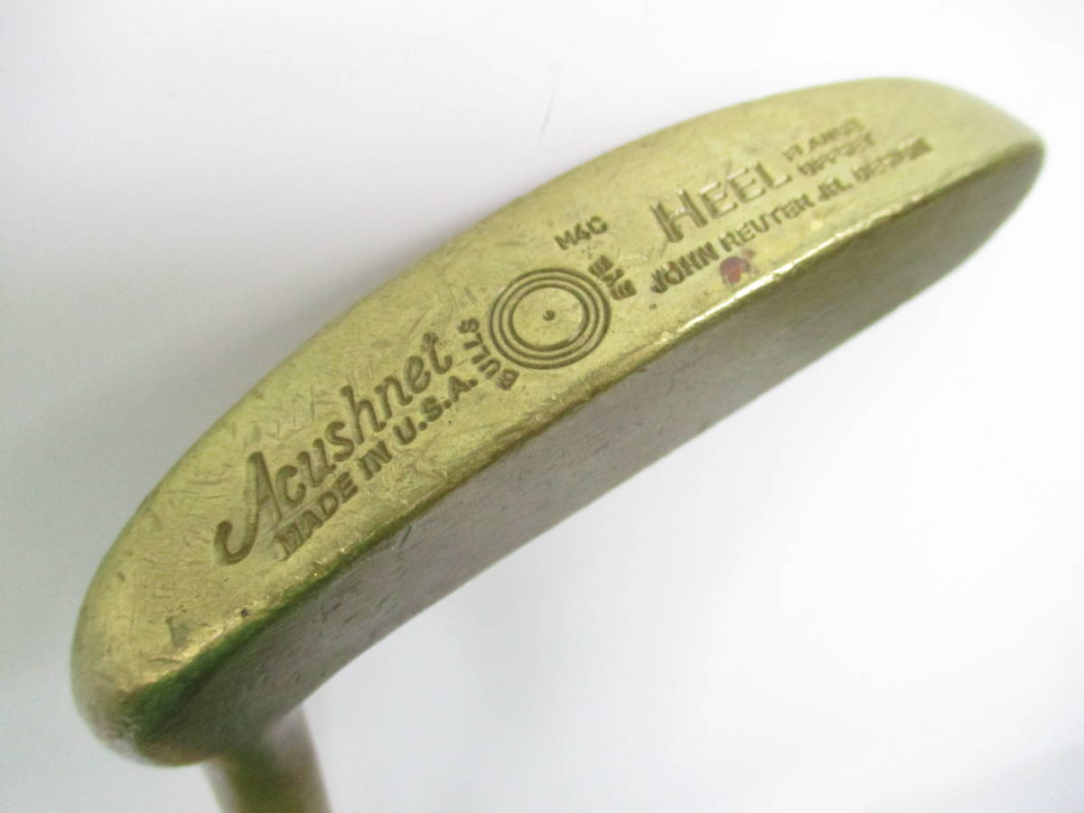 【やや傷や汚れあり】★Acushnet BULLSEYE ブルズアイ HEEL FLANGE OFFSET M40 パター 純正シャフト FLARE TIP SATIN 34インチ アクシ ...