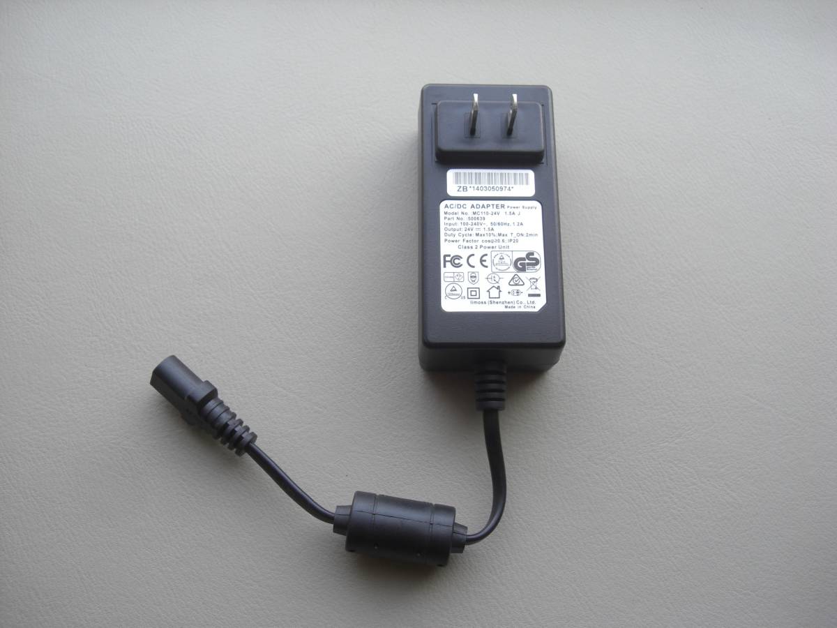 【目立った傷や汚れなし】limoss ACアダプター「MC110-24V 1.5A J (500639)」24V 1.5A ・参考:ニトリ ...