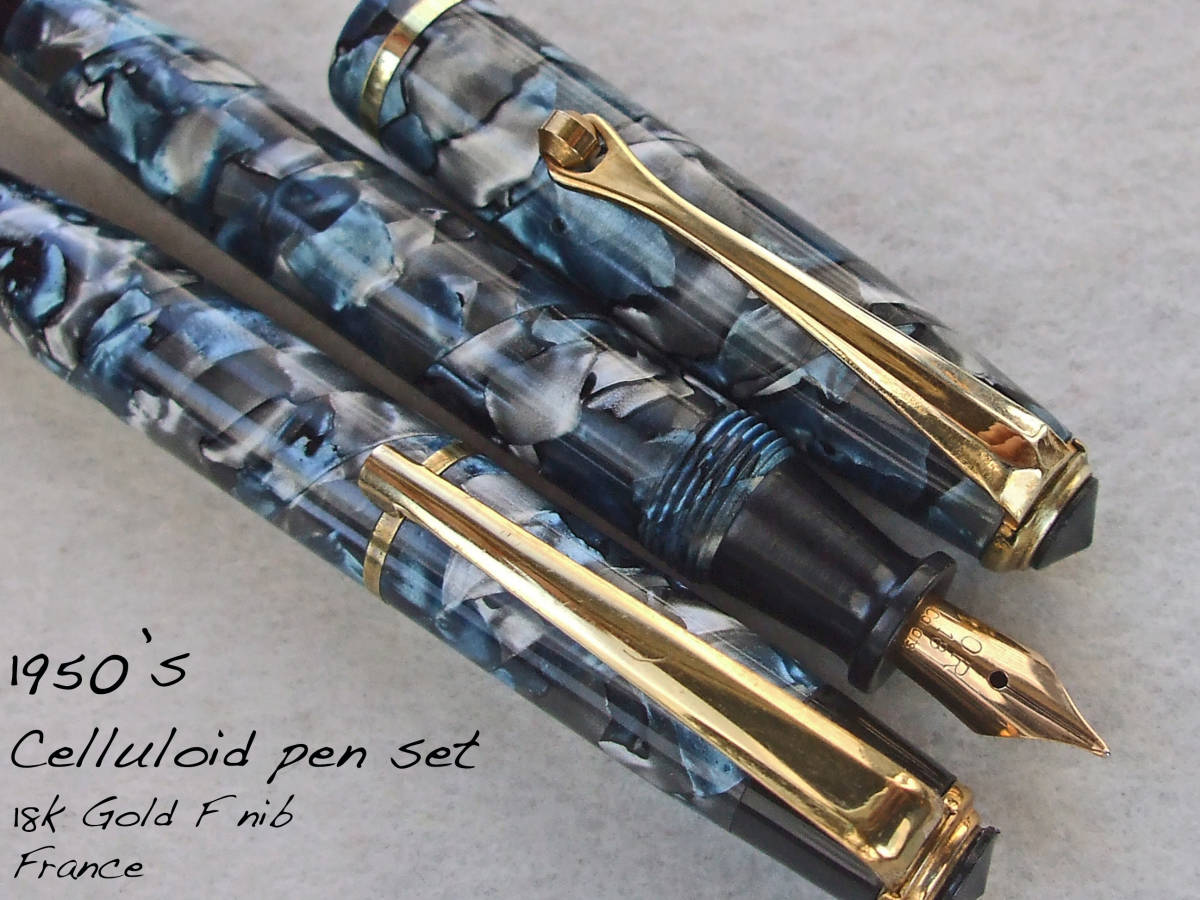 【目立った傷や汚れなし】【7997】Celluloid pen セルロイド 万年筆 ペン SUPERIOR ペン先14K 585 ハンド ...