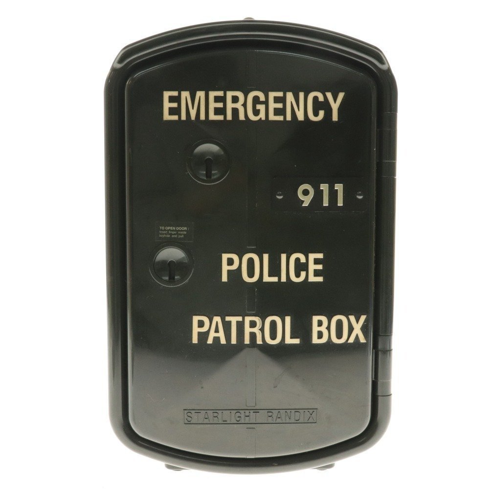 【やや傷や汚れあり】POLICE PATROL BOX 911 EMERGENCY STARLITE RANDIX PB-104 電話機 通信機 コレクション 展示 ディスプレイ雑貨 ジャンク ...