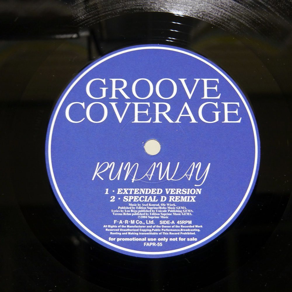 【傷や汚れあり】米 GROOVE COVERAGE/RUNAWAY / THE END/FARM RECORDS FAPR-55の落札情報詳細 ...