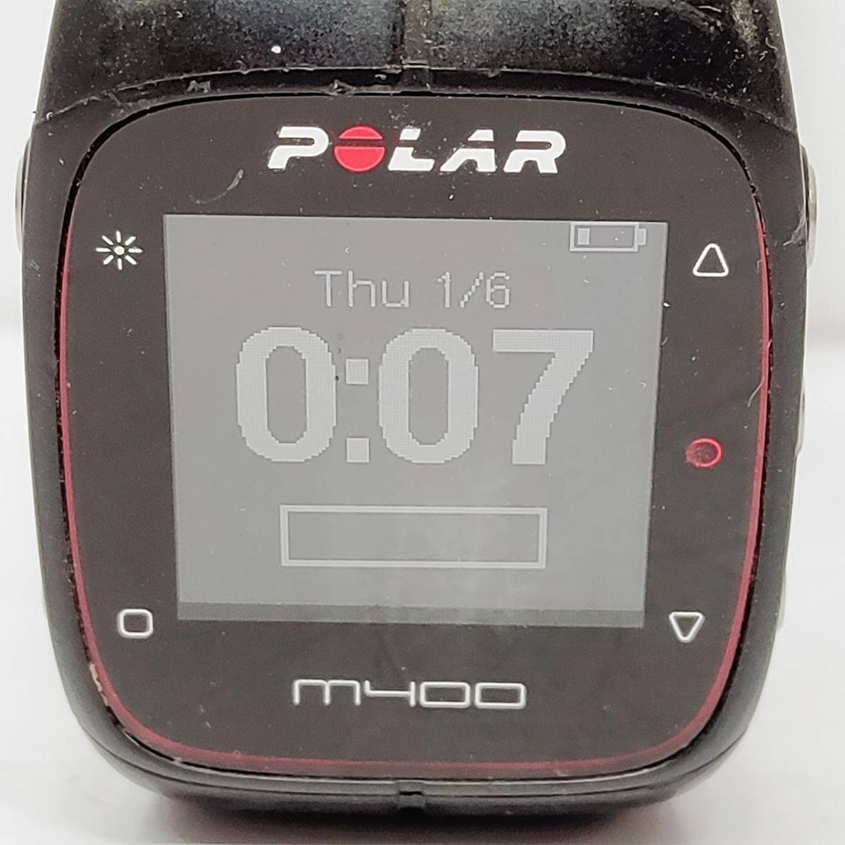 【傷や汚れあり】 動作品 ポラール M400 GPS心拍計測機能付き腕時計 POLAR ブラック 活動量計 耐水性 コンパクト トレーニング ...