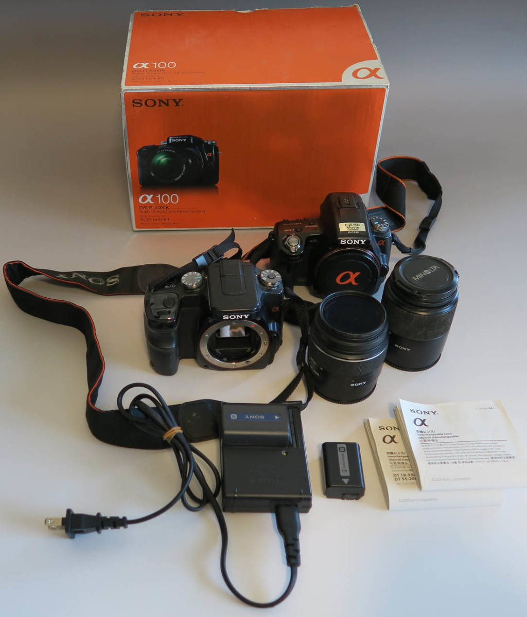 【傷や汚れあり】709 SONY ソニー α55/α100 ボディのみ/3.5-5.6/18-55 SAM 0.25m/0.82ft/3.5 ...