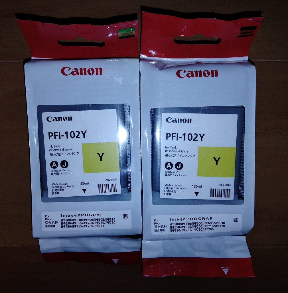【未使用】★期限切れ★Canon 純正 PFI-102Y 計2個★取付期限2022年11月と4月★の落札情報詳細 - ヤフオク落札価格検索 オークフリー