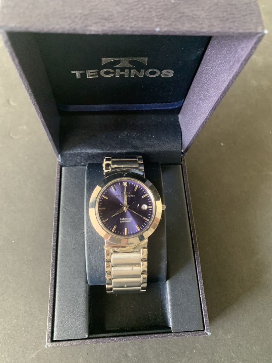 【傷や汚れあり】 1円～Technos テクノス Quartz クォーツ サファイアタングステン デイト付き メンズ腕時計 の落札情報詳細| ヤフオク落札価格情報 オークフリー