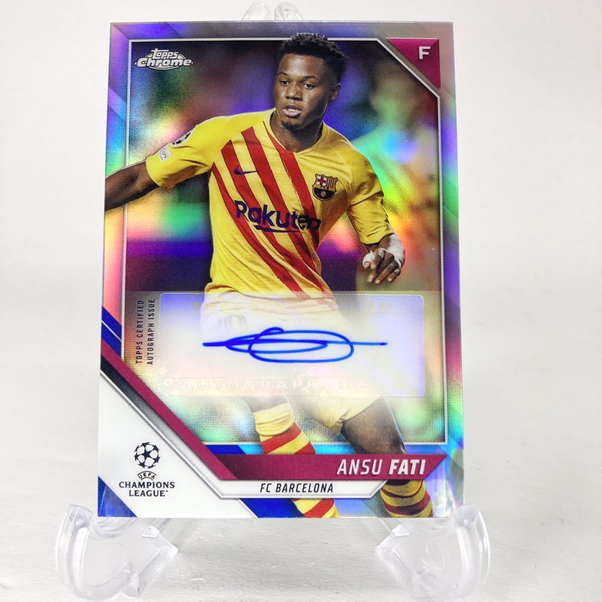 【未使用に近い】1円スタート☆直筆サイン☆アンス・ファティ☆ 2021-22 Topps Chrome UEFA Champions League Ansu Fati Refractor ...