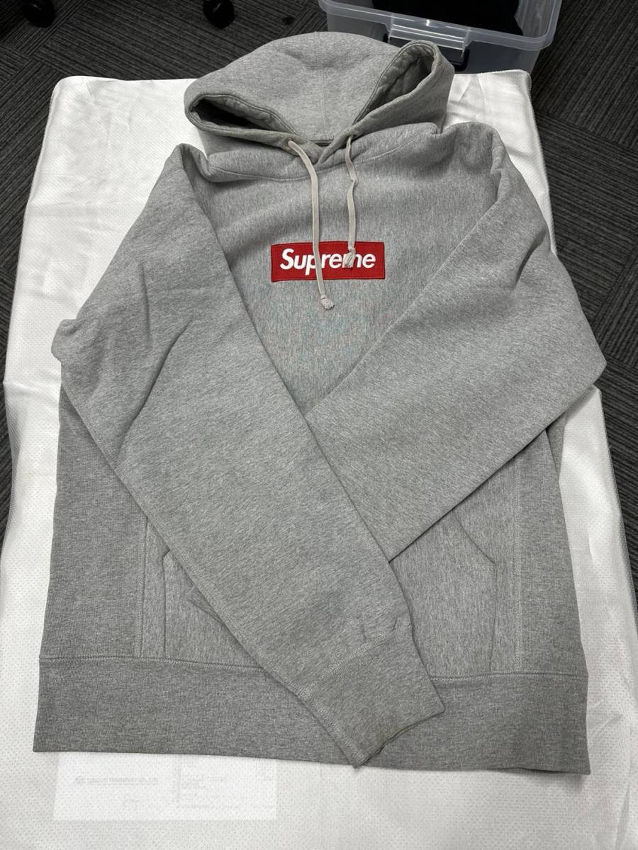 【やや傷や汚れあり】L Supreme Box Logo Hooded Sweatshirt grey シュプリーム フーディ パーカー グレー 灰色 ボックスロゴの落札情報詳細 ...