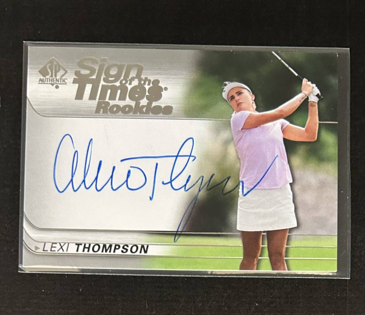 【未使用に近い】2021 UD SP Authentic Golf Lexi Thompson RC Auto Sign of the ...