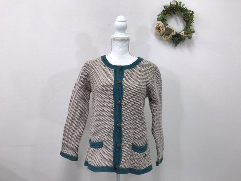 【目立った傷や汚れなし】A5783 レディース 【 CROCODILE 】ニットカーディガン サイズ:L 色：ベージュ柄入りの落札情報詳細 ...