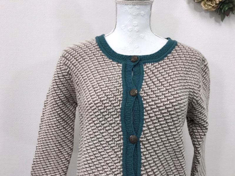 【目立った傷や汚れなし】A5783 レディース 【 CROCODILE 】ニットカーディガン サイズ:L 色：ベージュ柄入りの落札情報詳細 ...