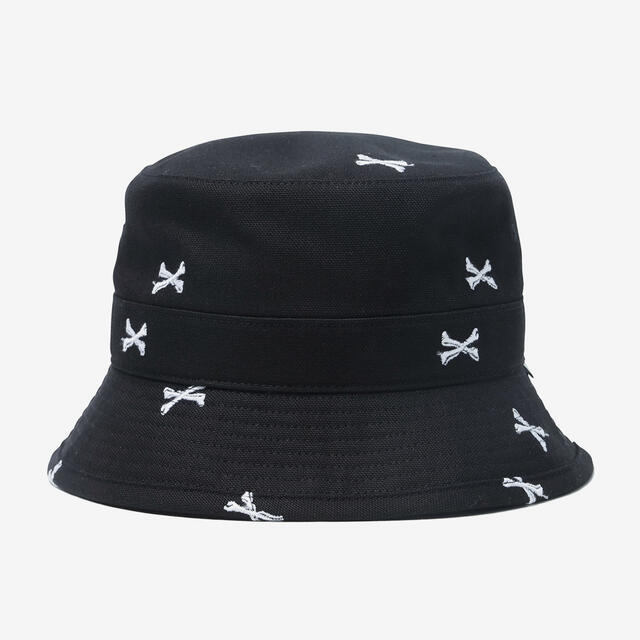 【目立った傷や汚れなし】WTAPS 2022 SS BUCKET 02 HAT COTTON OXFORD BLACK 美品M クロスボーン ...