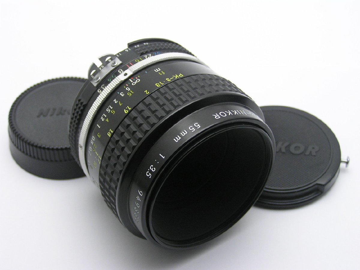 【やや傷や汚れあり】★ハローカメラ★1552 Nikon Ai Micro-NIKKOR ( 55mm F3.5 ) 動作品ジャンク 要清掃 ...