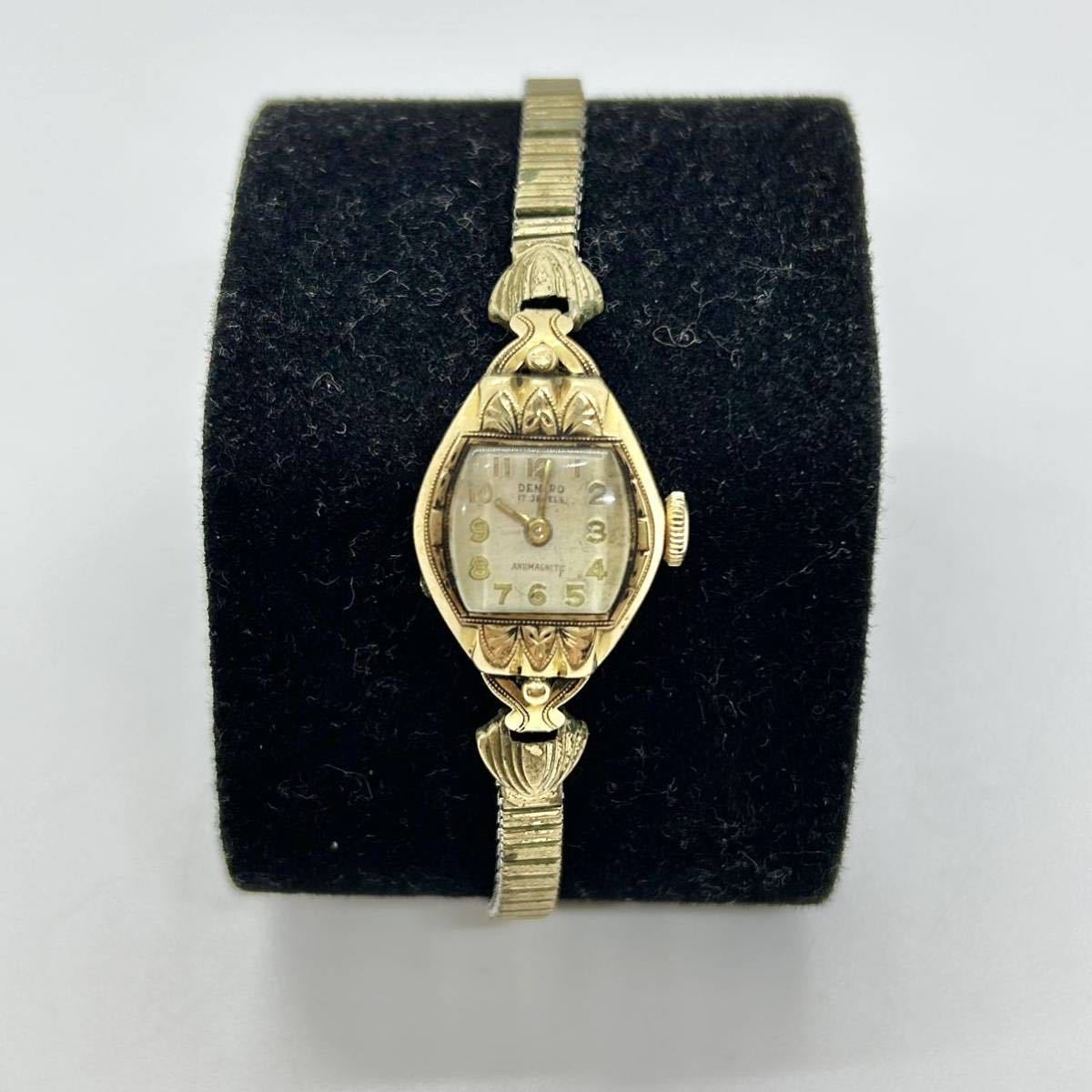 【全体的に状態が悪い】K18 18金 DENROデンロ 腕時計 ジャンク 手巻 ゴールド GOLD gold れレディース腕時計 アンティーク ...