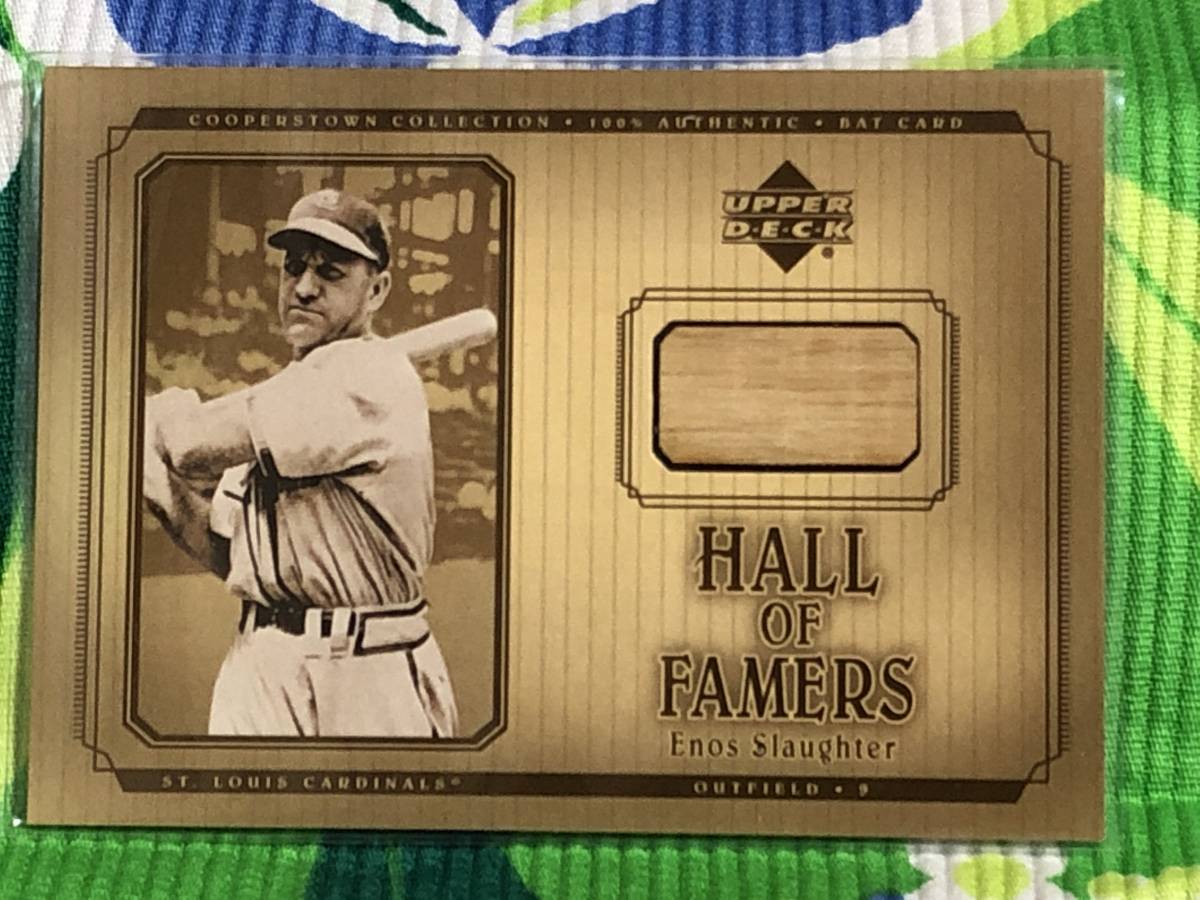 【やや傷や汚れあり】MLB 2001 Upper Deck Hall of Famers Bat Card Enos Slaughter ...