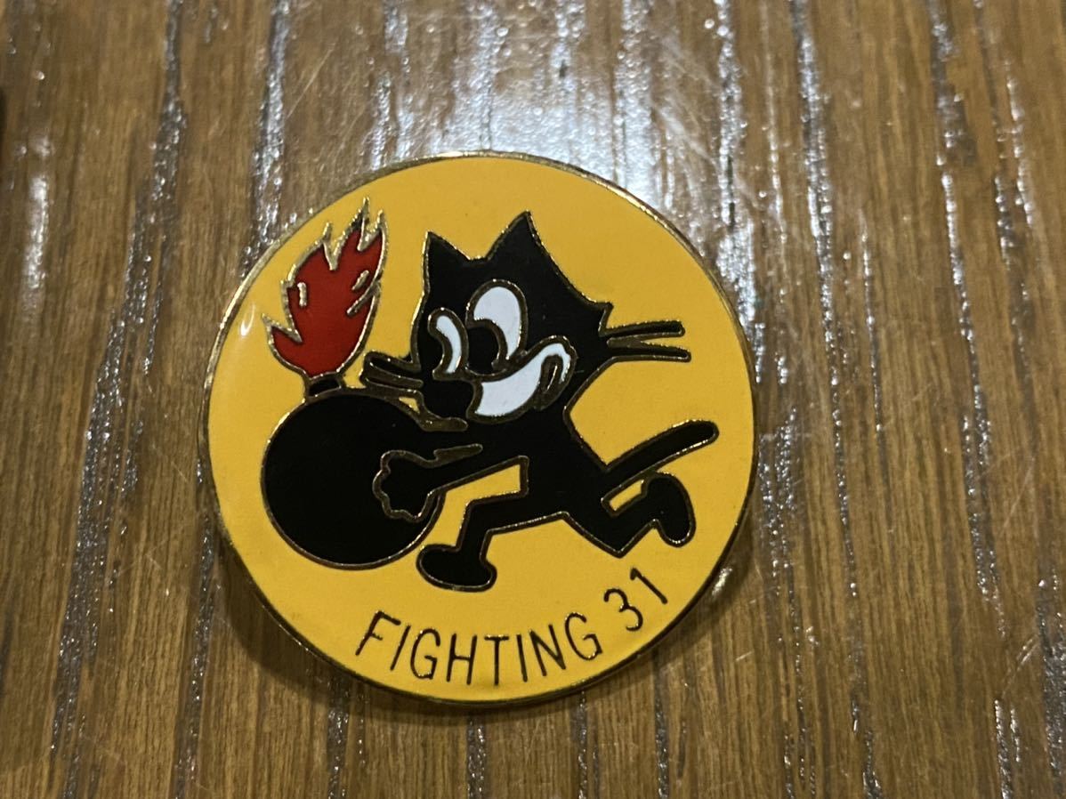 【やや傷や汚れあり】【送料無料】アメリカ海軍FIGHTING31パッチ ワッペン/Felix the Cat爆弾キャットVF-31第31戦闘 ...