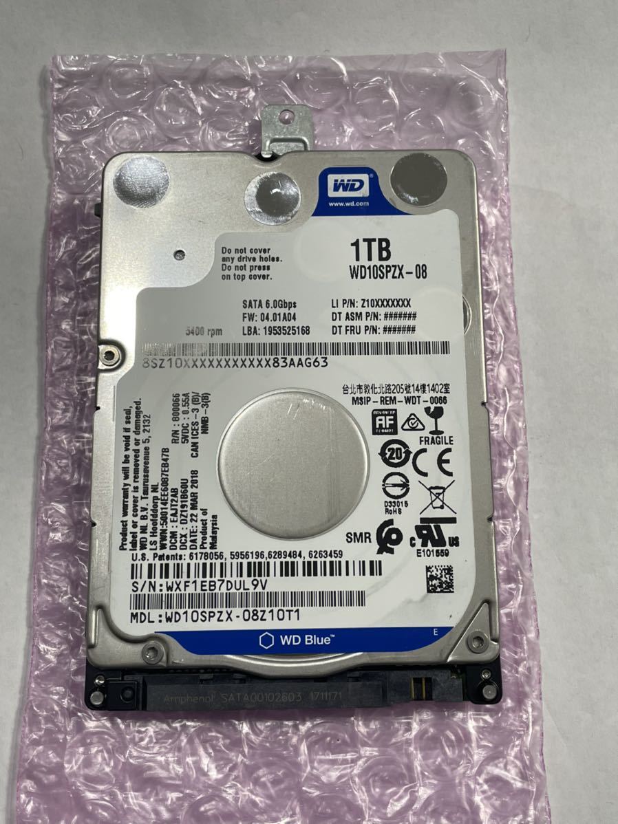 【目立った傷や汚れなし】Western Digital WD Blue WD10SPZX-08 1TB HDD 2.5インチ 5400rpm 使用時間5時間 の落札情報詳細| ヤフオク落札価格 ...