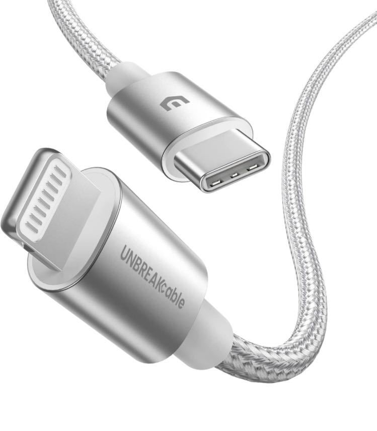 【未使用】【2本セット】UNBREAKcable USB C to Lightning iPhone充電 C94 Apple MFi認証/1M ...