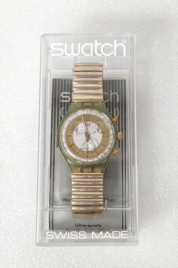 【目立った傷や汚れなし】Swatch スウォッチ CHRONO クロノ GOLDE GLOBE ゴールデングローブ SCG101 1992 ...