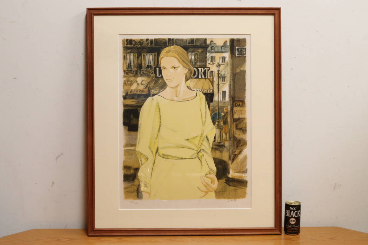 【やや傷や汚れあり】K727 斎藤三郎 リトグラフ 「サンジェルマンデプレ」 12/150 額装の落札情報詳細 - ヤフオク落札価格検索 オークフリー