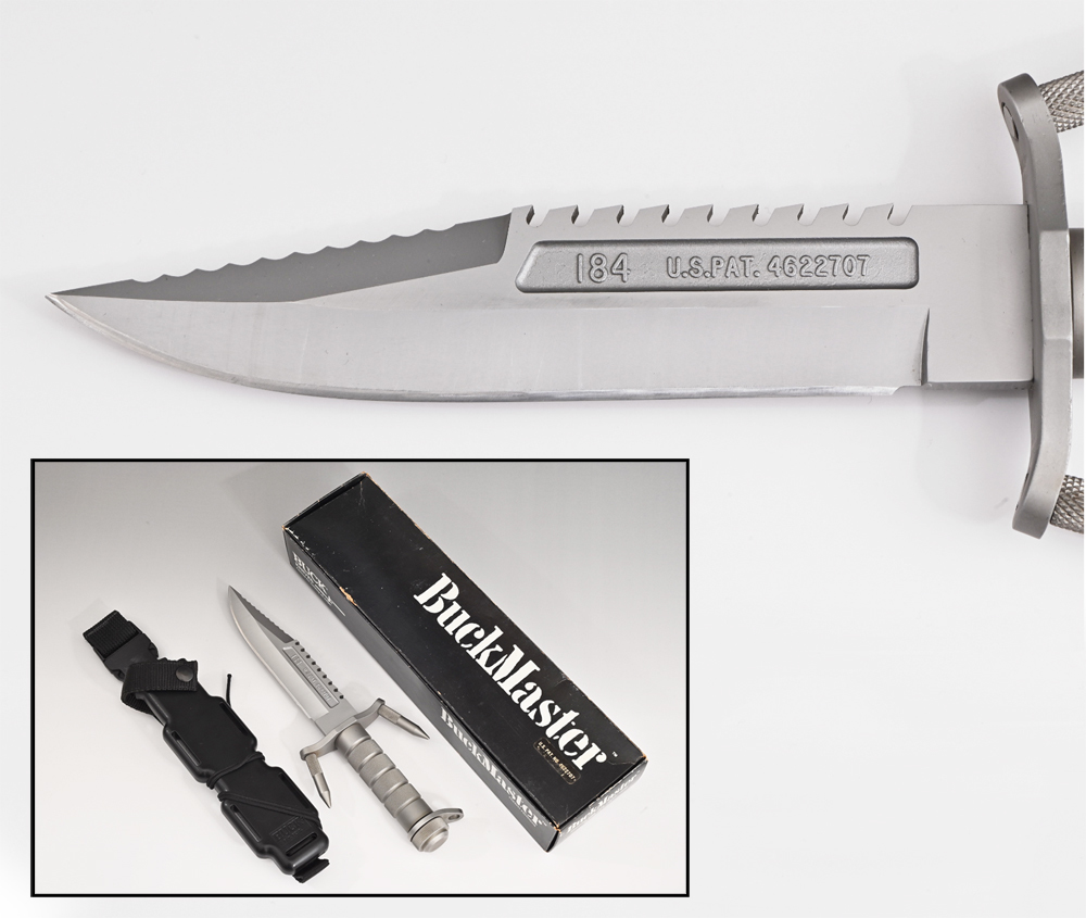 【目立った傷や汚れなし】超美品 BUCKMASTER ナイフ 184 サバイバルナイフ シースナイフ アウトドア ステンレス Made in ...